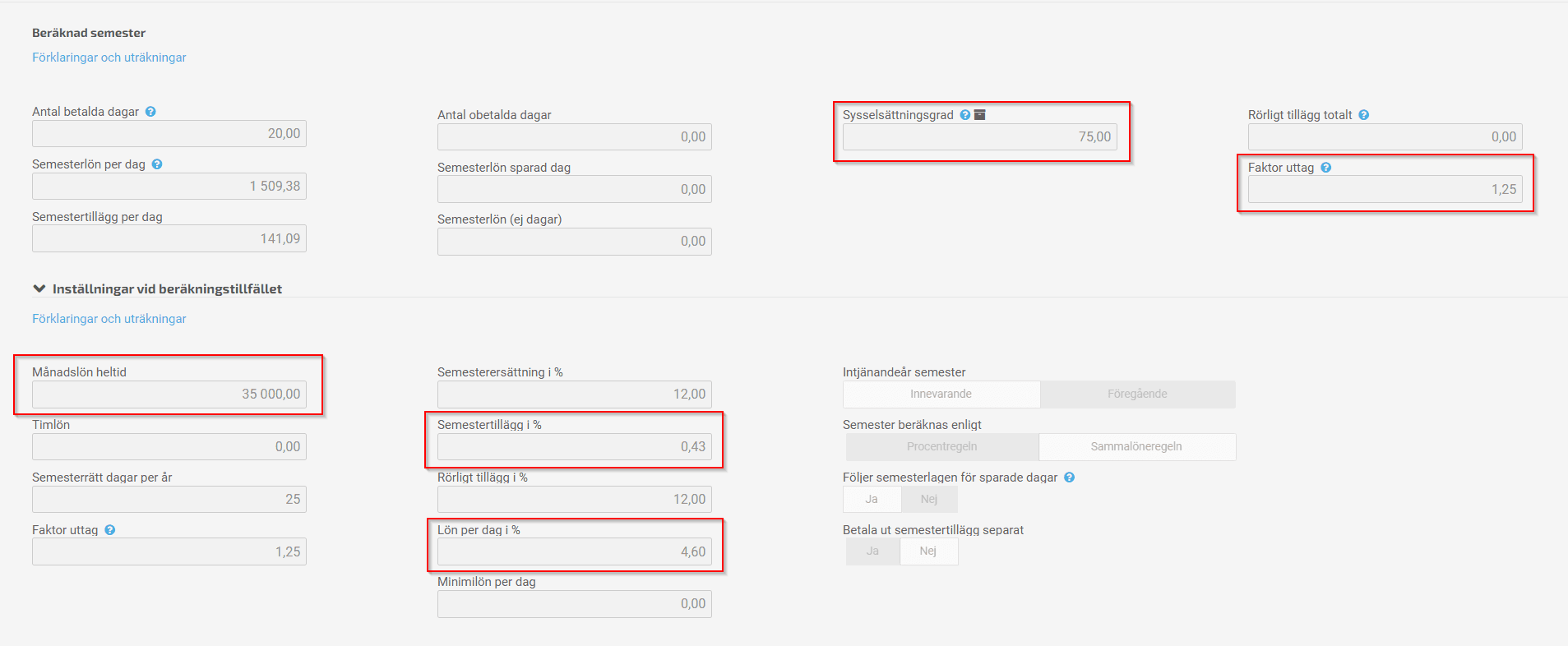 Semesterberäkning - förklaringar och uträkningar | Fortnox
