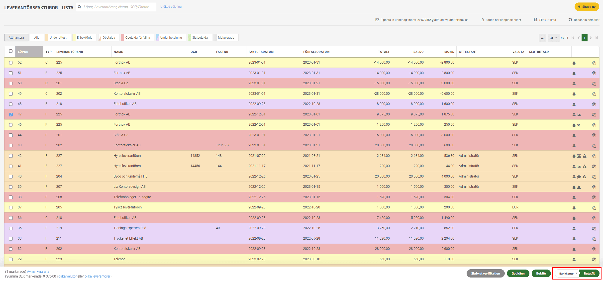 Kom igång med annan bank | Fortnox