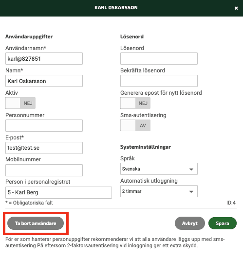 Administrera användare | Fortnox